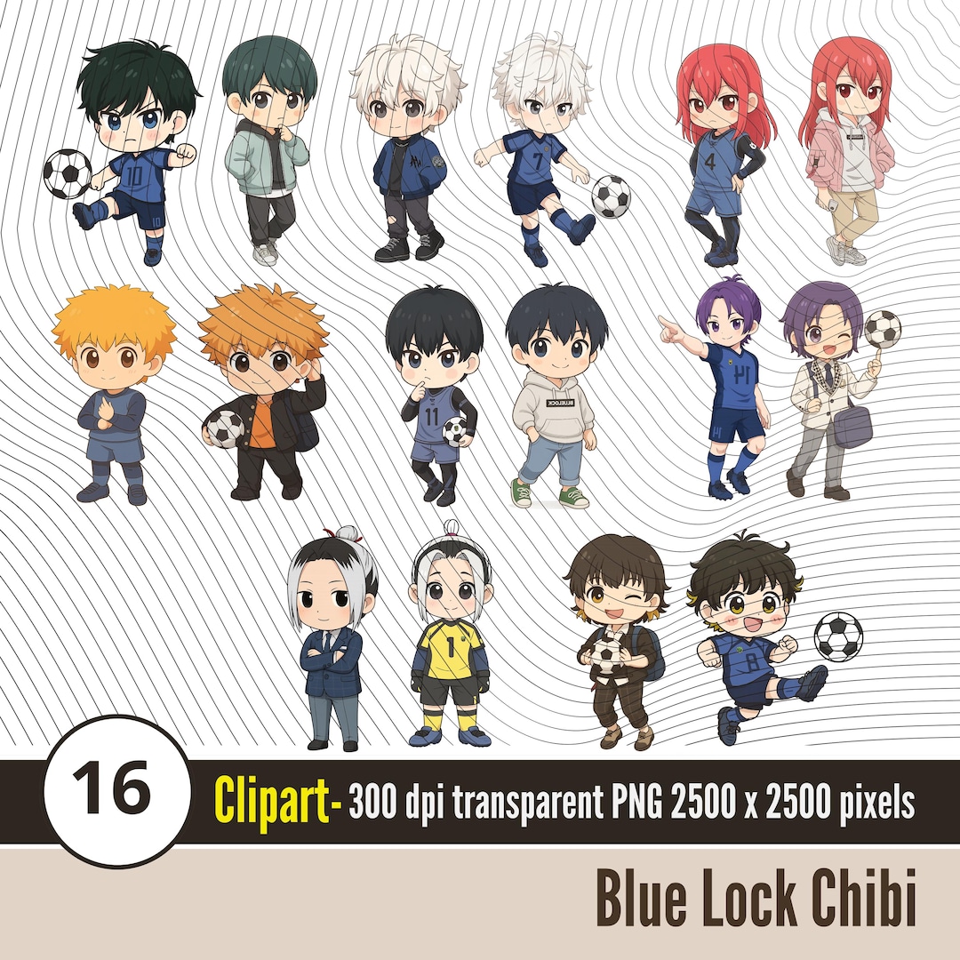 Blue Lock Chibi Clipart 14 | Chibi Anime Characters PNG | Digital ...