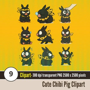 Cute Chibi Pig Clipart 9 | Chibi Anime Characters PNG | Digital ...