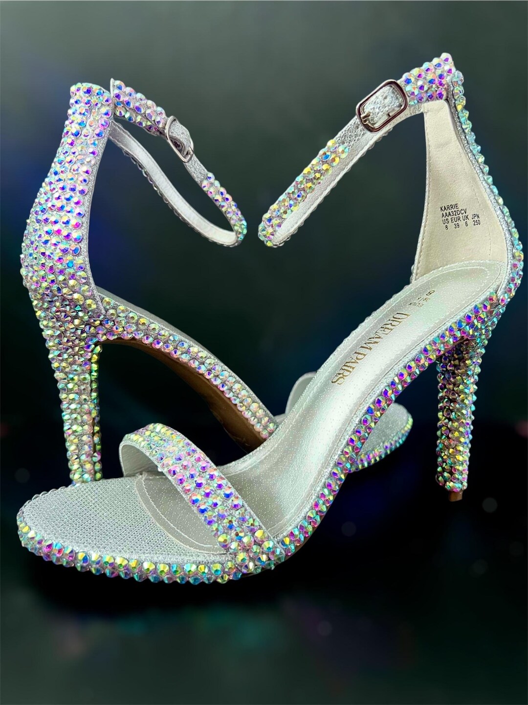 Women’s Rhinestone Open Toe Strappy Heels Sandals Pumps - Etsy