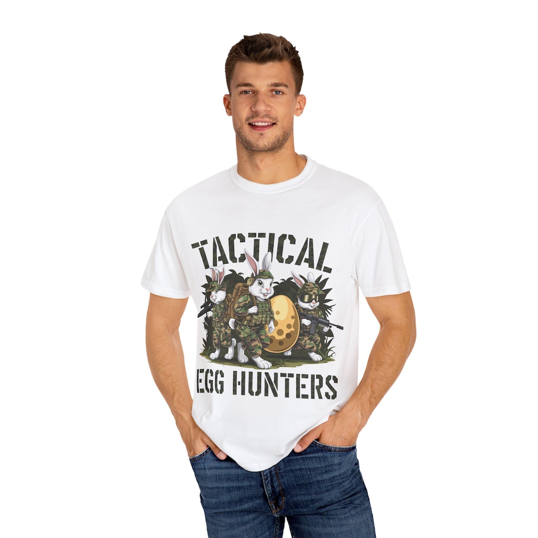Tactical Egg Hunters Unisex T-shirt, Funny Easter Tee, Cute Bunny Shirt ...