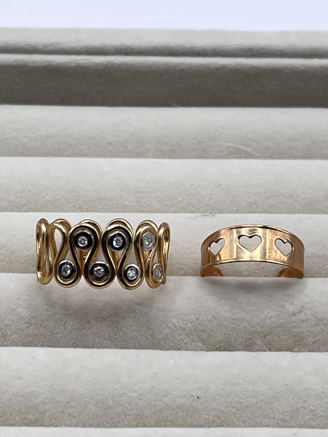 Vtg 14k Diamond Wave Ring & Toe Ring - Etsy