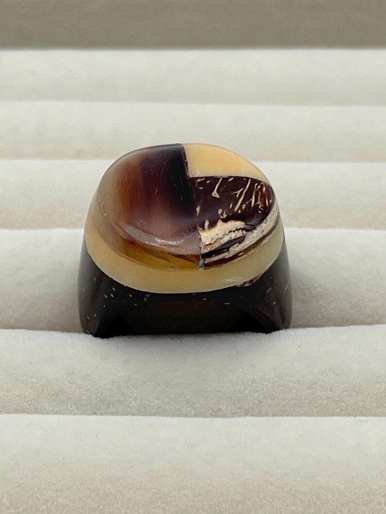 Unique Hand Carved Coconut Ring - Etsy