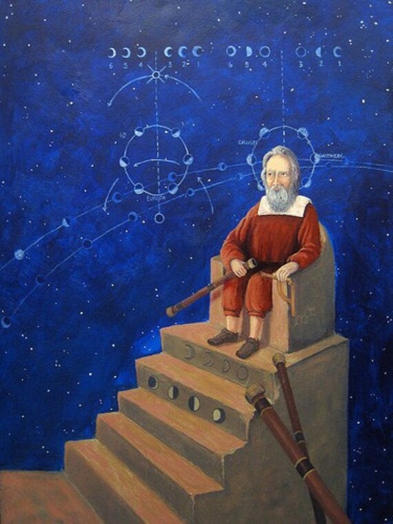 Original Painting The Visionary of Stars Galileo Galilei | Etsy