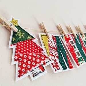 PDF Pattern Fabric Scraps Christmas Banner With Step-by-step ...