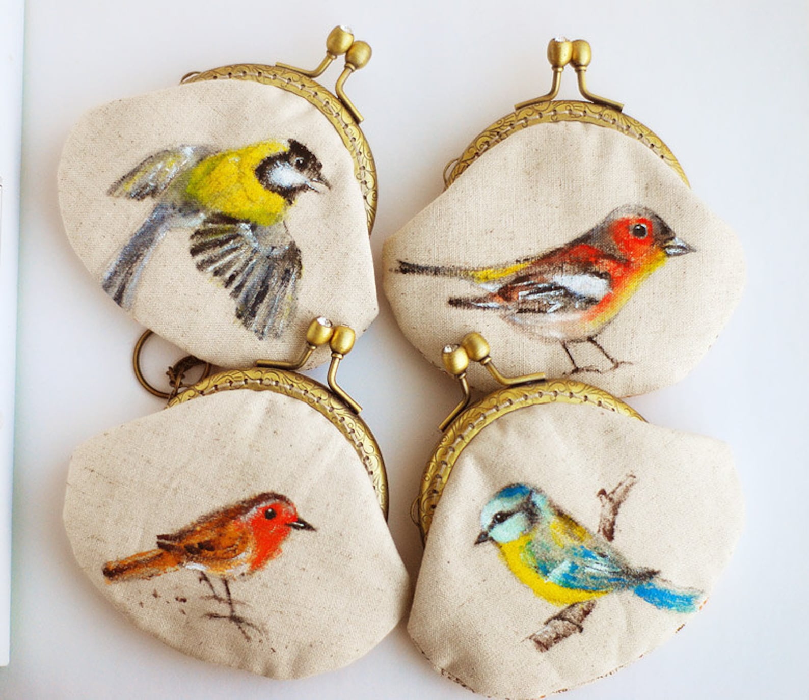 Red Cardinal Hand Painted Bird Vintage Purse | Etsy