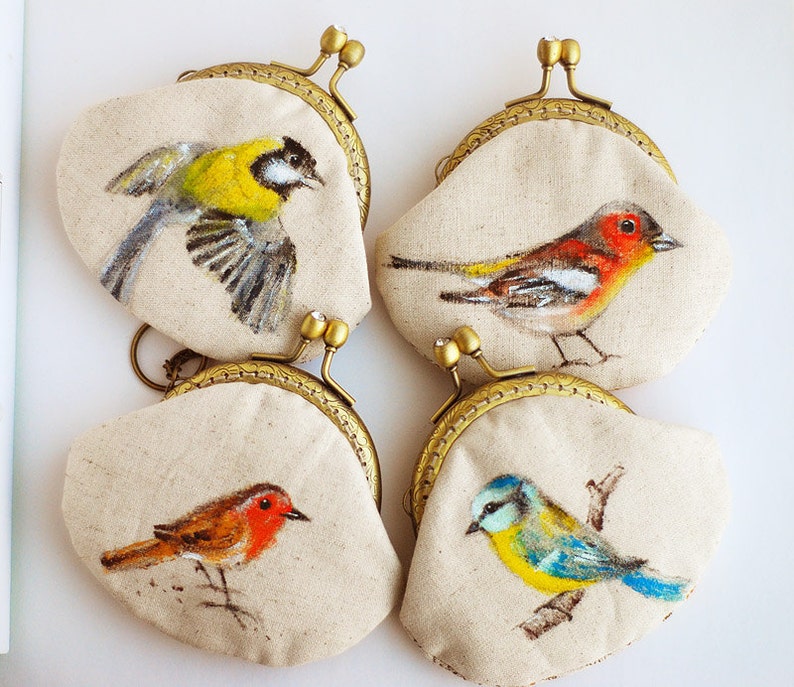 Garden Bird Hand Painted Vintage Purse made to Order - Etsy