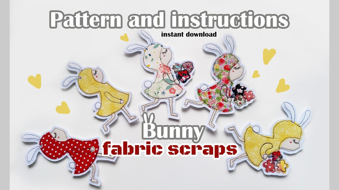 PDF Pattern Fabric Scraps Bunny Girl Pattern With Step-by-step ...