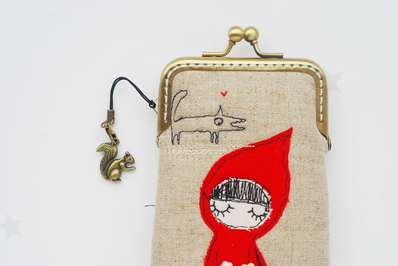 Iphone Case/glasses Case Little Red Riding Hood Free Motion - Etsy