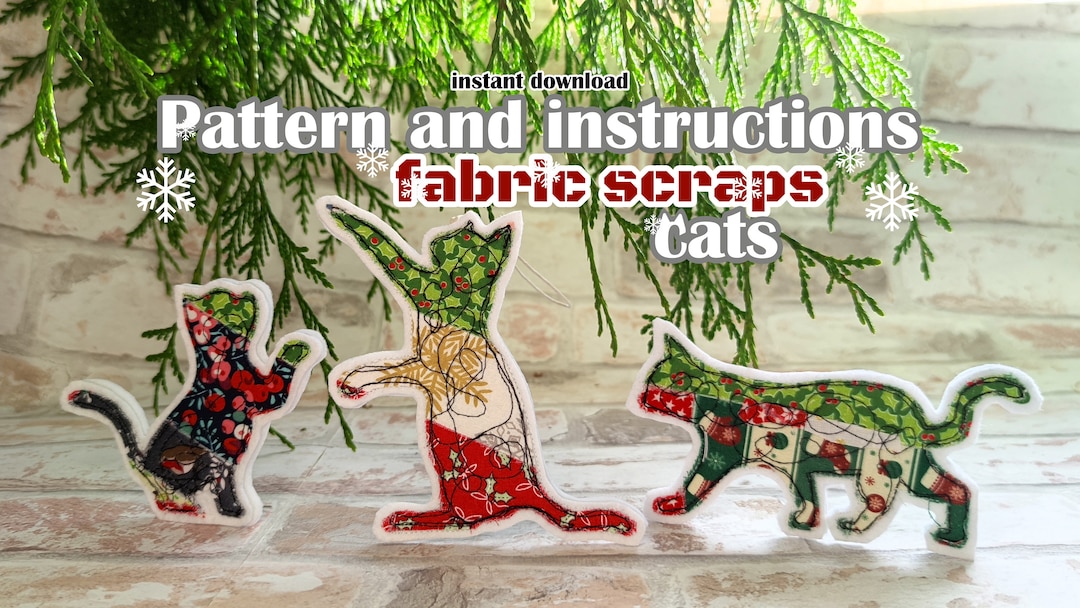 PDF Pattern Fabric Scraps Cat Pattern With Step-by-step Instructions ...