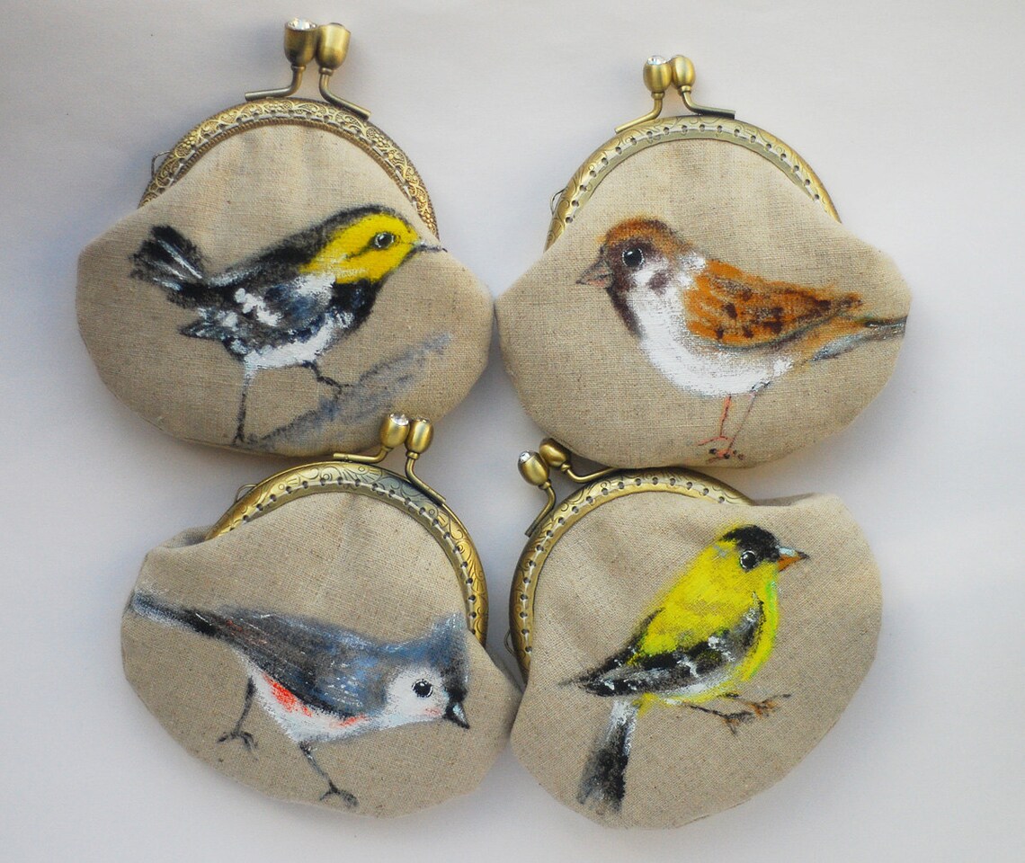 Garden Bird Hand Painted Vintage Purse made to Order - Etsy