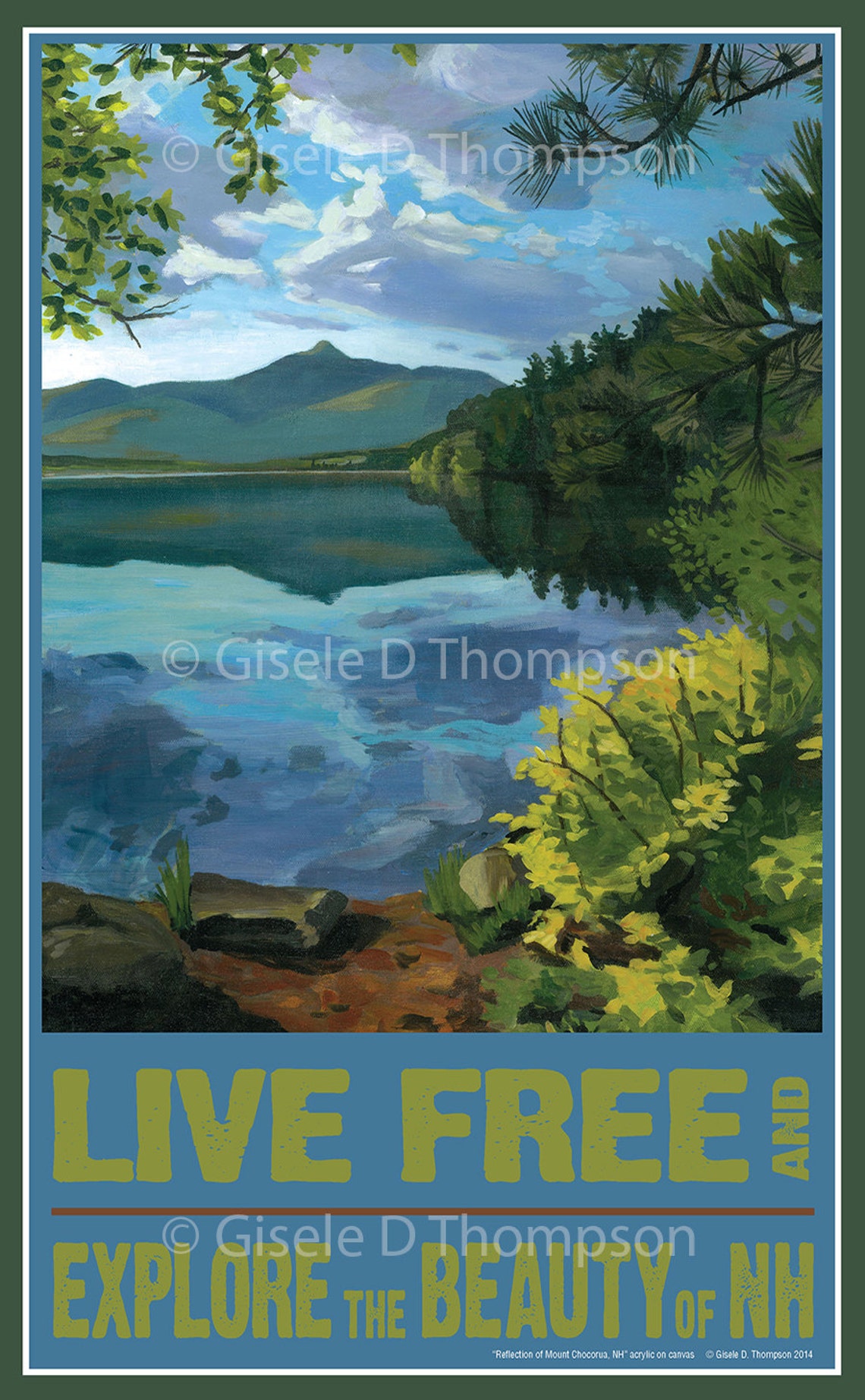 Live Free and Explore NH Posters 11x17 Print Set of 4, Winter, Spring ...