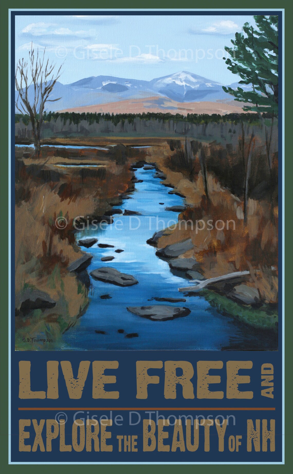 Live Free and Explore NH Posters 11x17 Print Set of 4, Winter, Spring ...