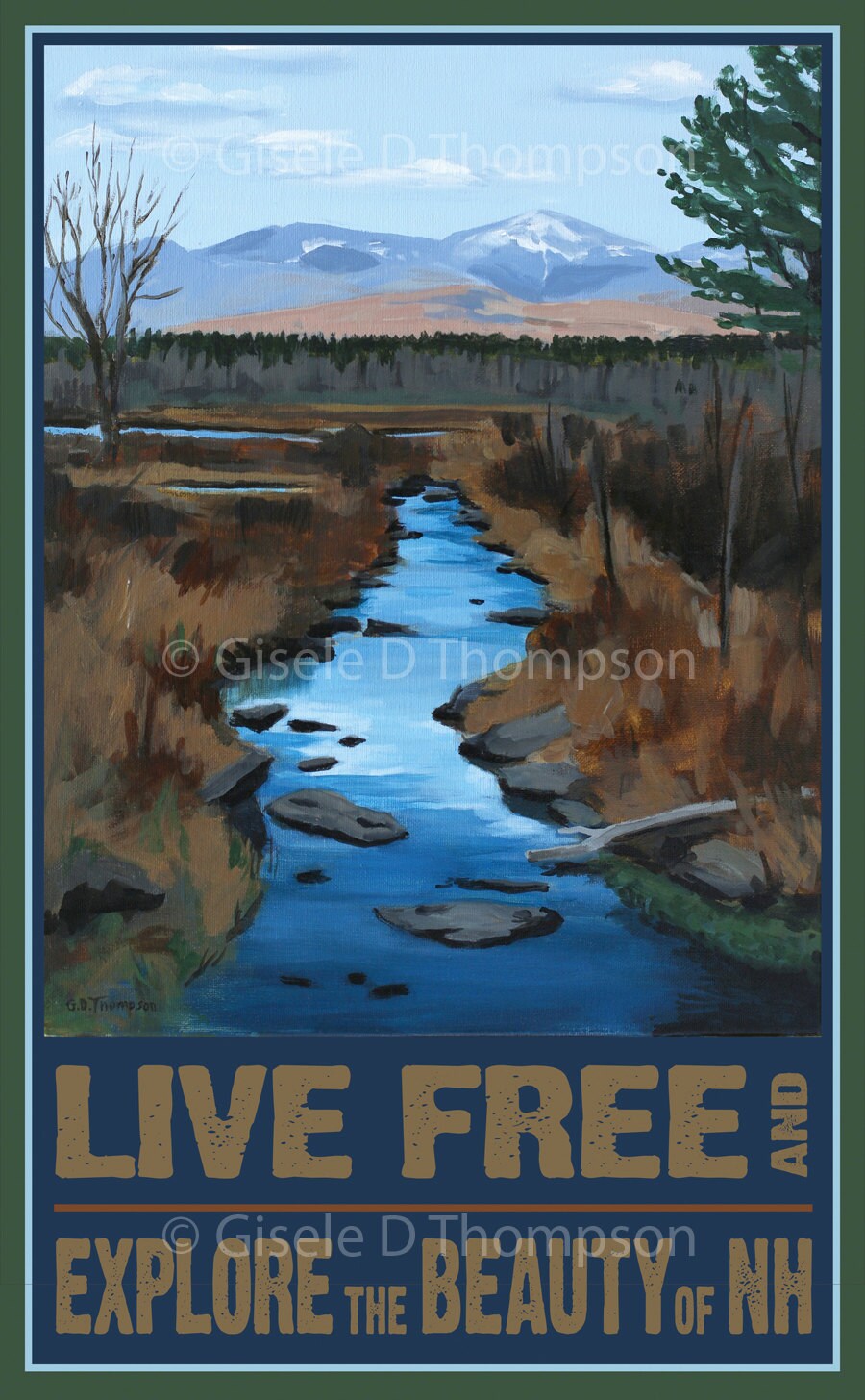 Live Free and Explore NH Posters 11x17 Print Set of 4, Winter, Spring ...