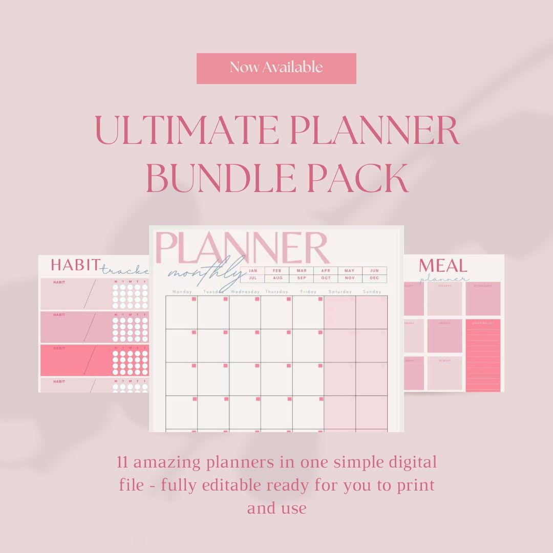 Pink Ultimate Planner Bundle- Digital/printable Planning Bundle ...