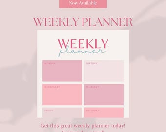 Pink Weekly Planner - Etsy
