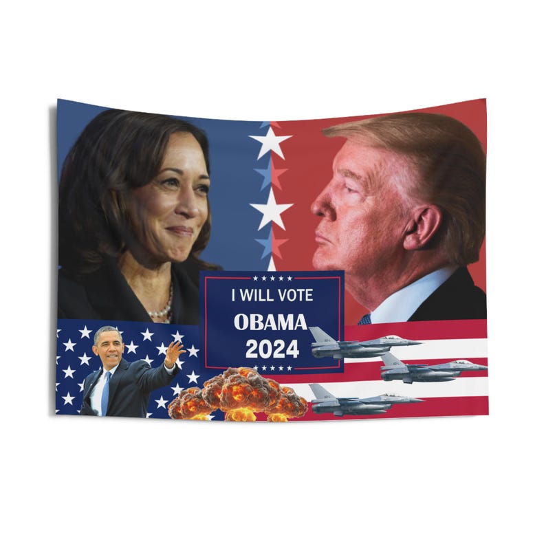 Political Election 2024 Indoor Wall Tapestries, Obama Trump Harris ...