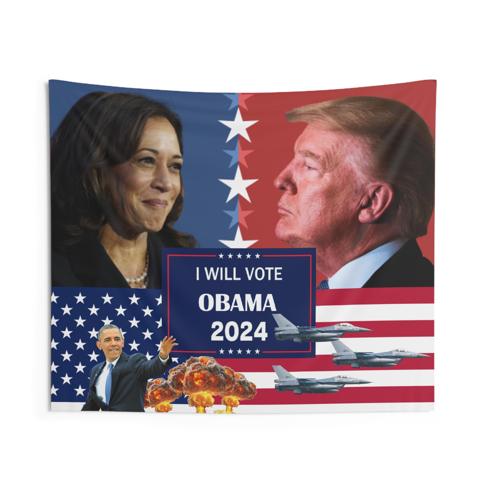 Political Election 2024 Indoor Wall Tapestries, Obama Trump Harris ...