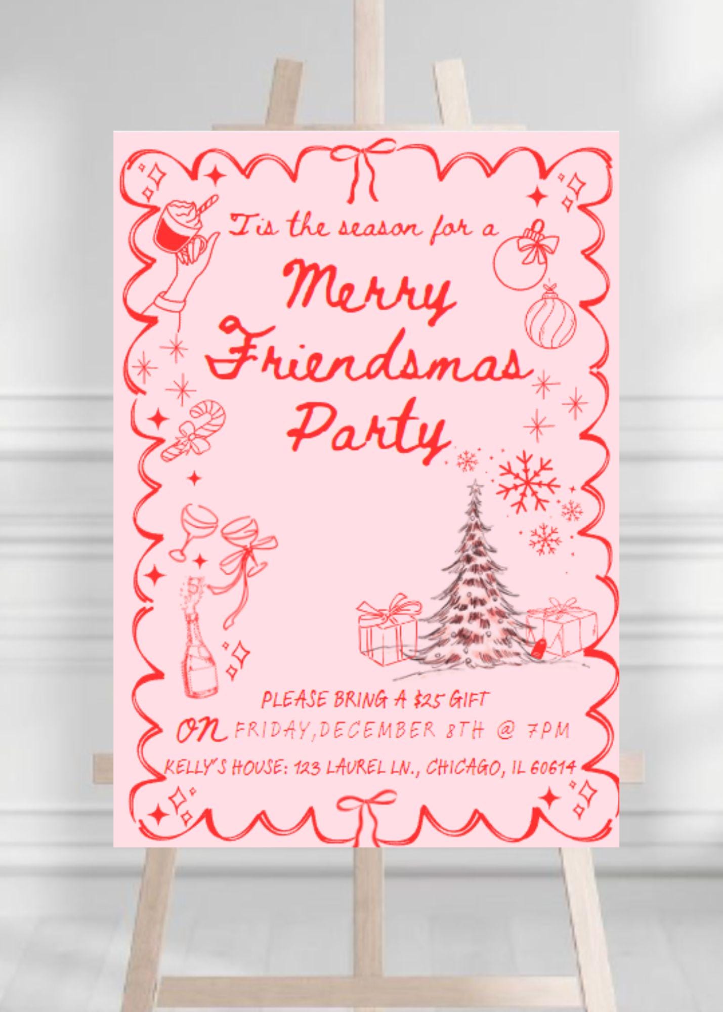 Self Customizable Christmas Party Invitation Template-digital Download ...