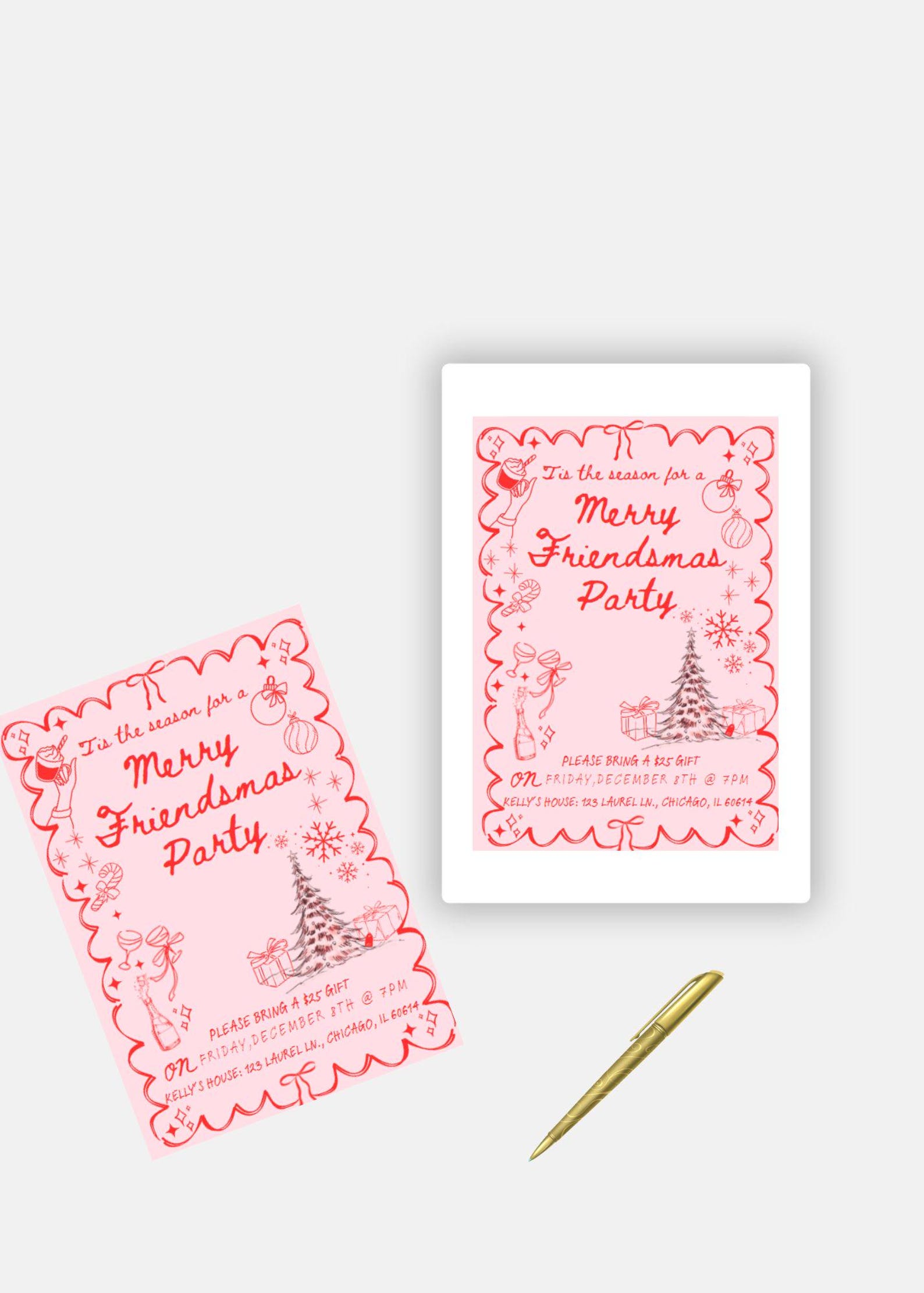 Self Customizable Christmas Party Invitation Template-digital Download ...