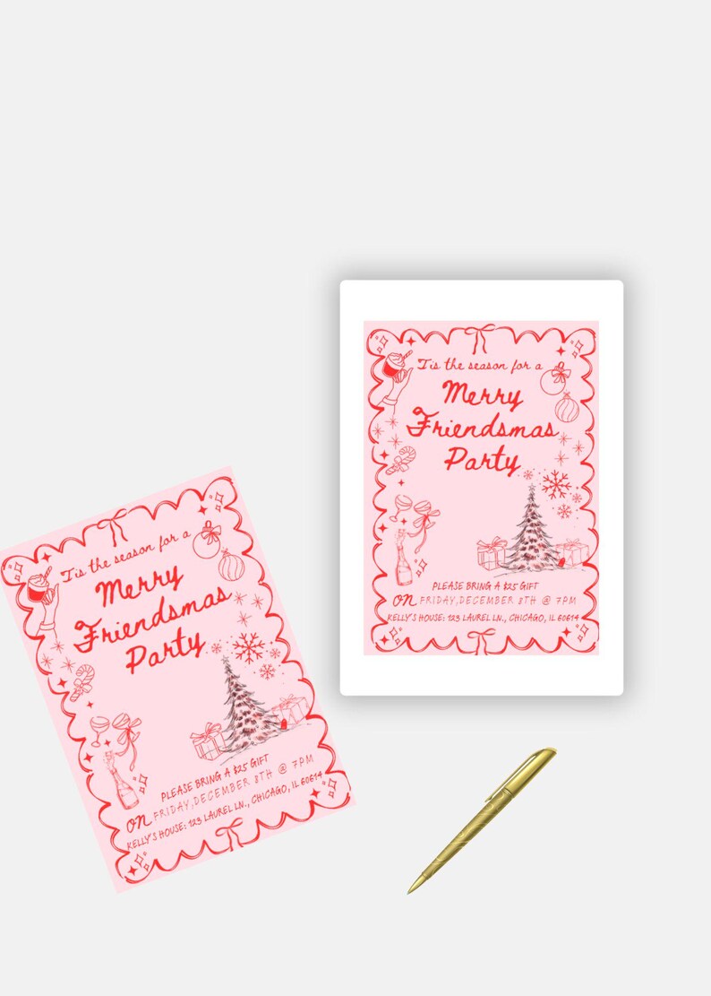 Self Customizable Christmas Party Invitation Template-digital Download ...