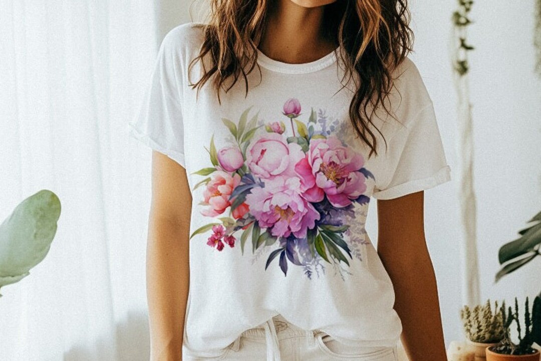 Peony Flower Bouquet Shirt Peony Flower Bouquet Tshirt Peony Flower ...