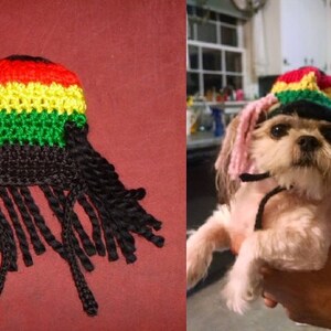 RASTA Pet Hat - With or Without Dreads - Humorous - 2 to 20 Lb Pets ...