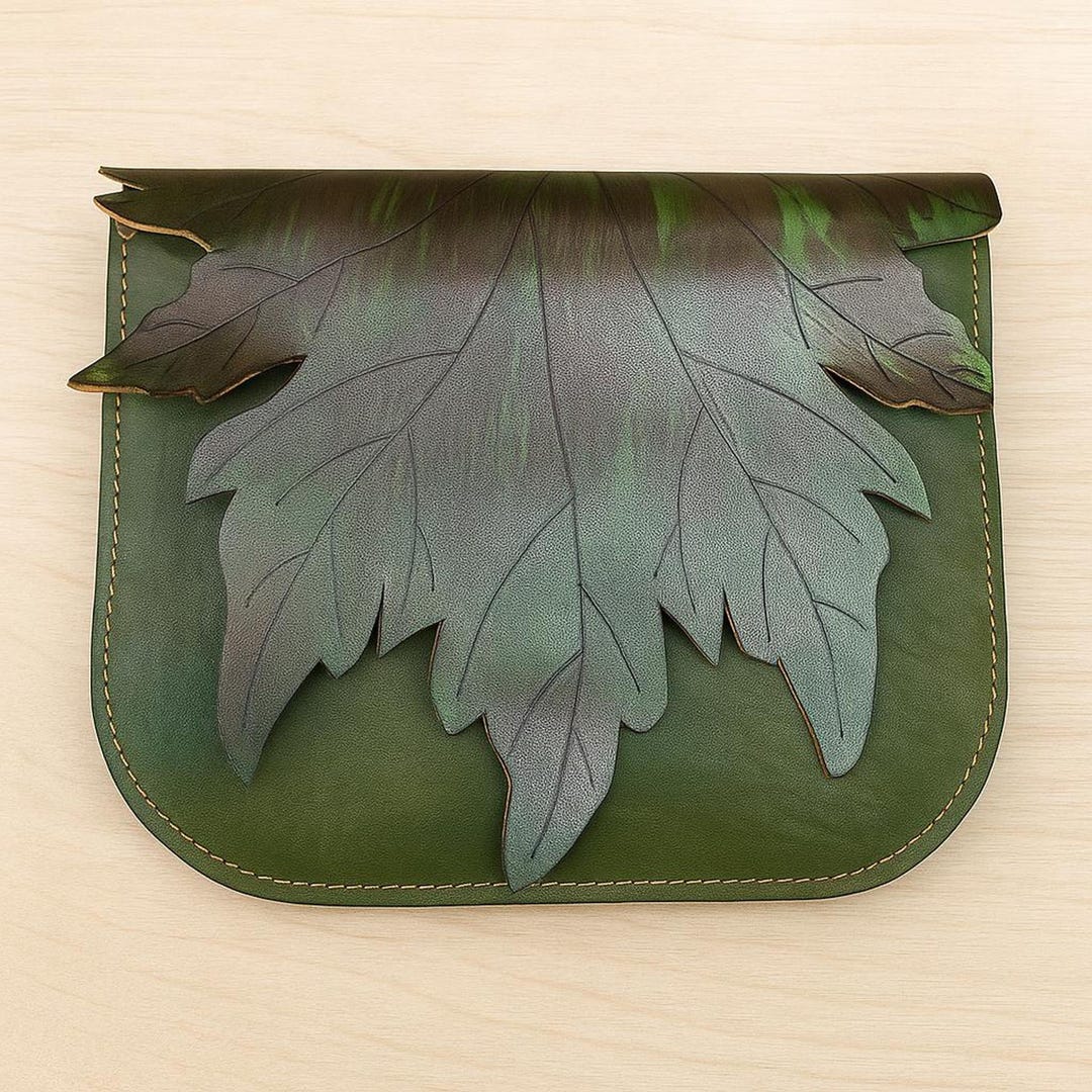 Maple Leaf Leather Crossbody Bag , Handmade, Handpainted Autumn Purse ...
