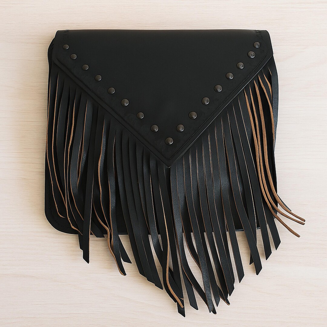 Fringe Leather Bag, Rivet Studded Crossbody, Western Tassel Satchel ...