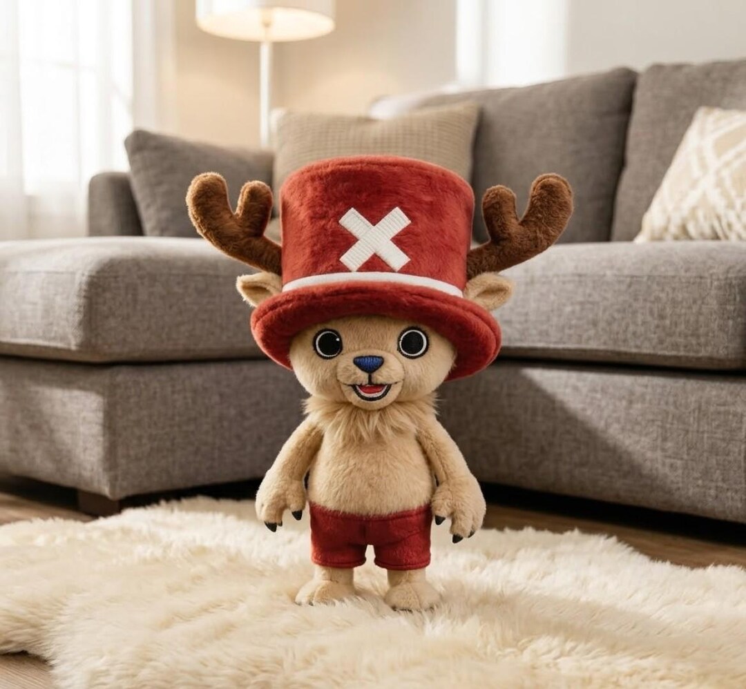 One Piece Chopper Plush Doll Cute Ship Doctor Deer With Pink Hat Anime ...