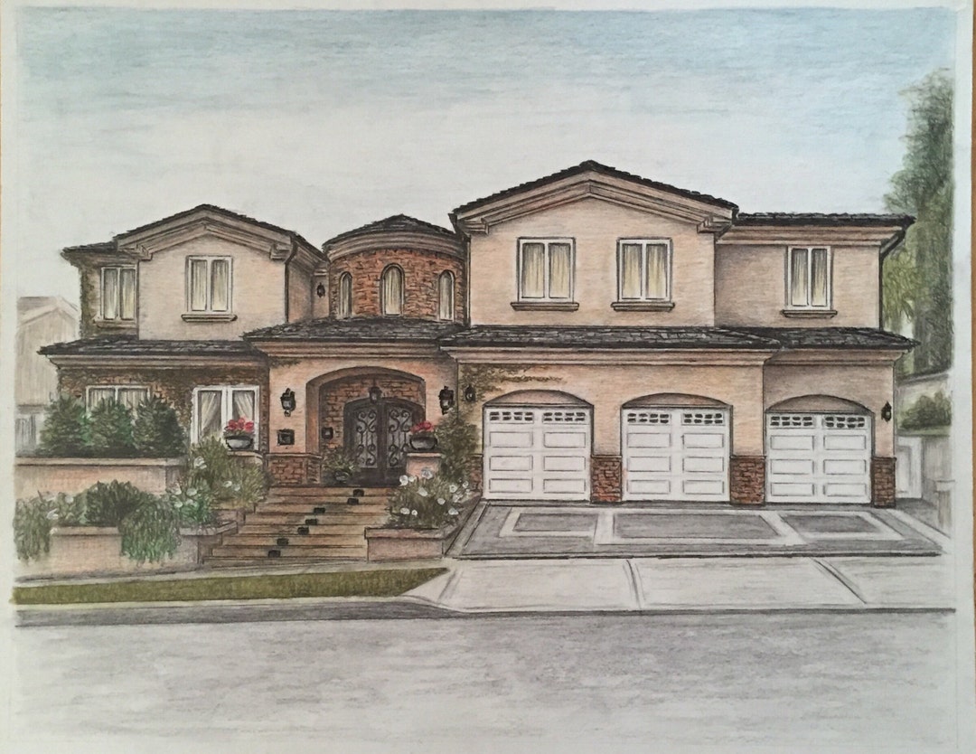 Custom Illustrated House Portrait 11 X 14 - Etsy