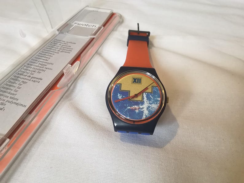 Vintage Swatch Wristwatchs GN114 BLUE FLAMINGO 1991. - Etsy