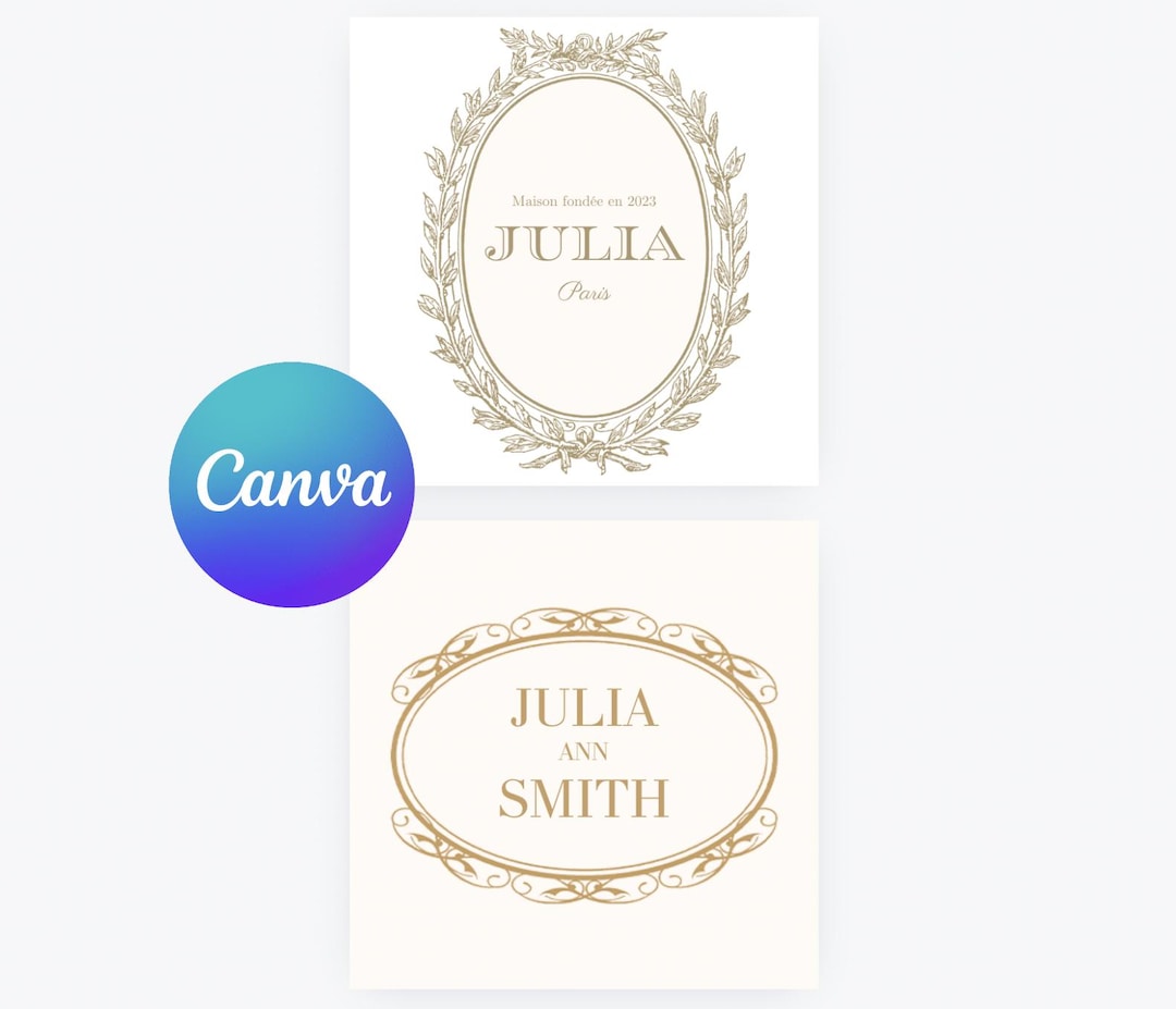 Parisian Logo Label Canva Template: DIY Party Favors - Etsy
