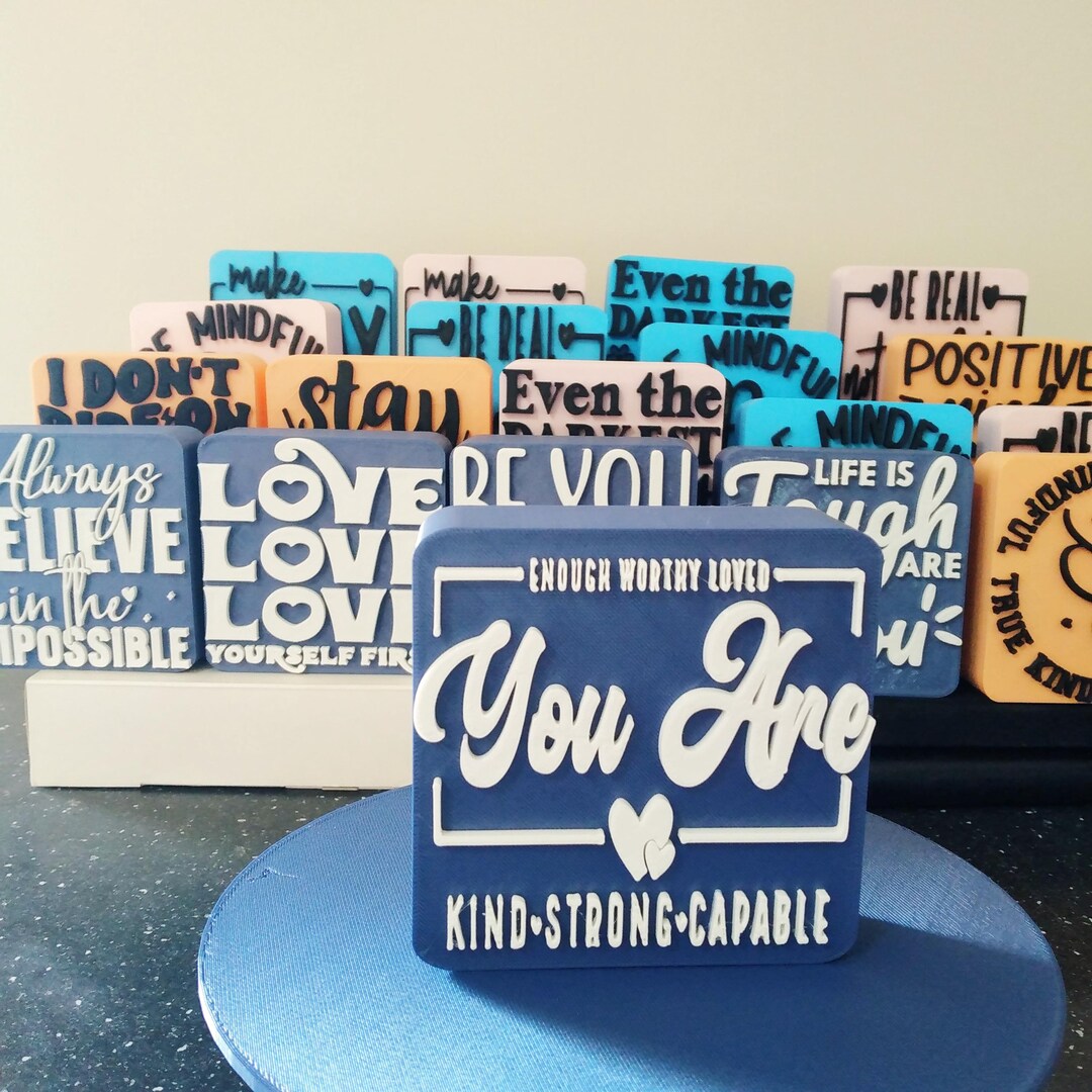 Inspirational Quote Block Motivational Desk Decor you Are Enough ...