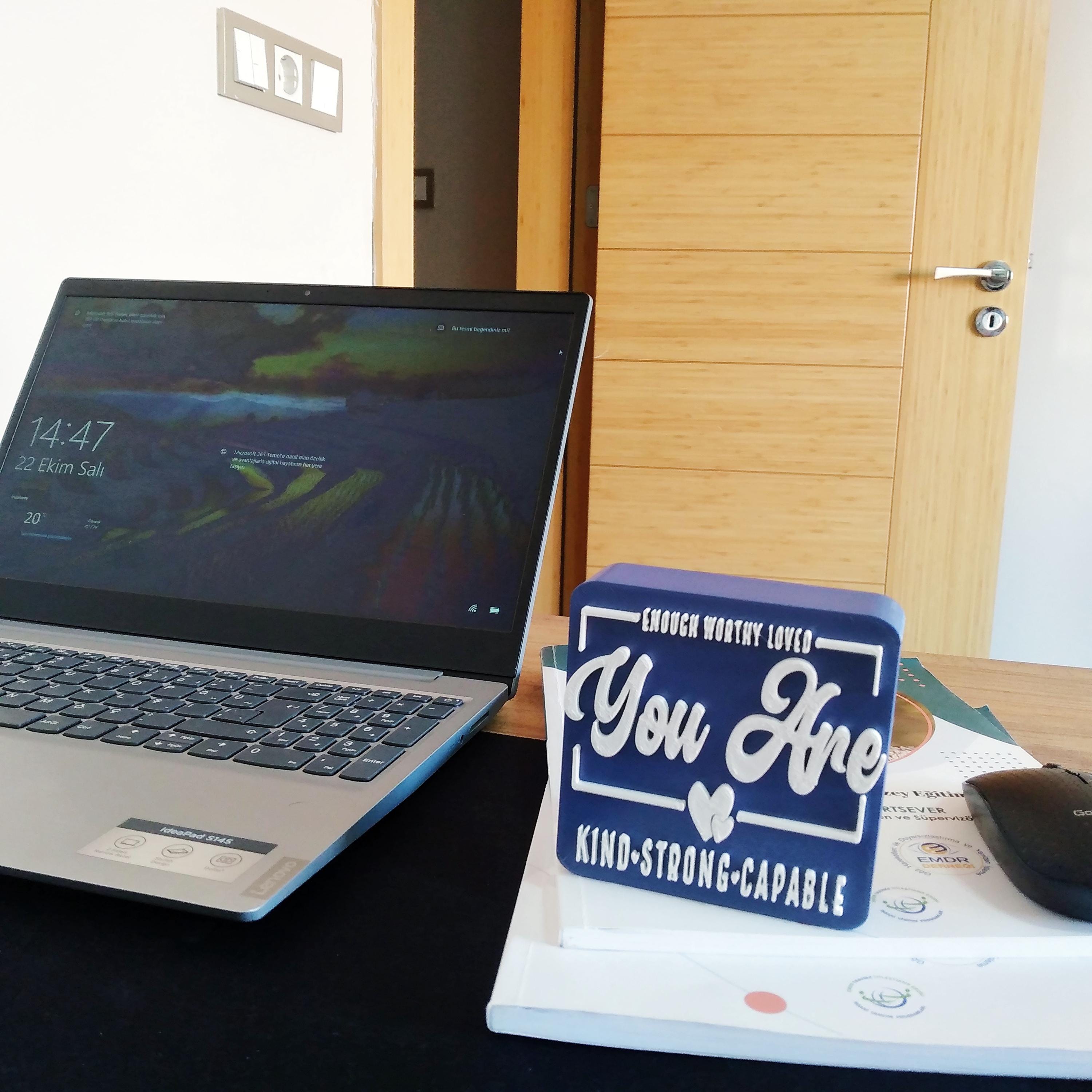 Inspirational Quote Block Motivational Desk Decor you Are Enough ...