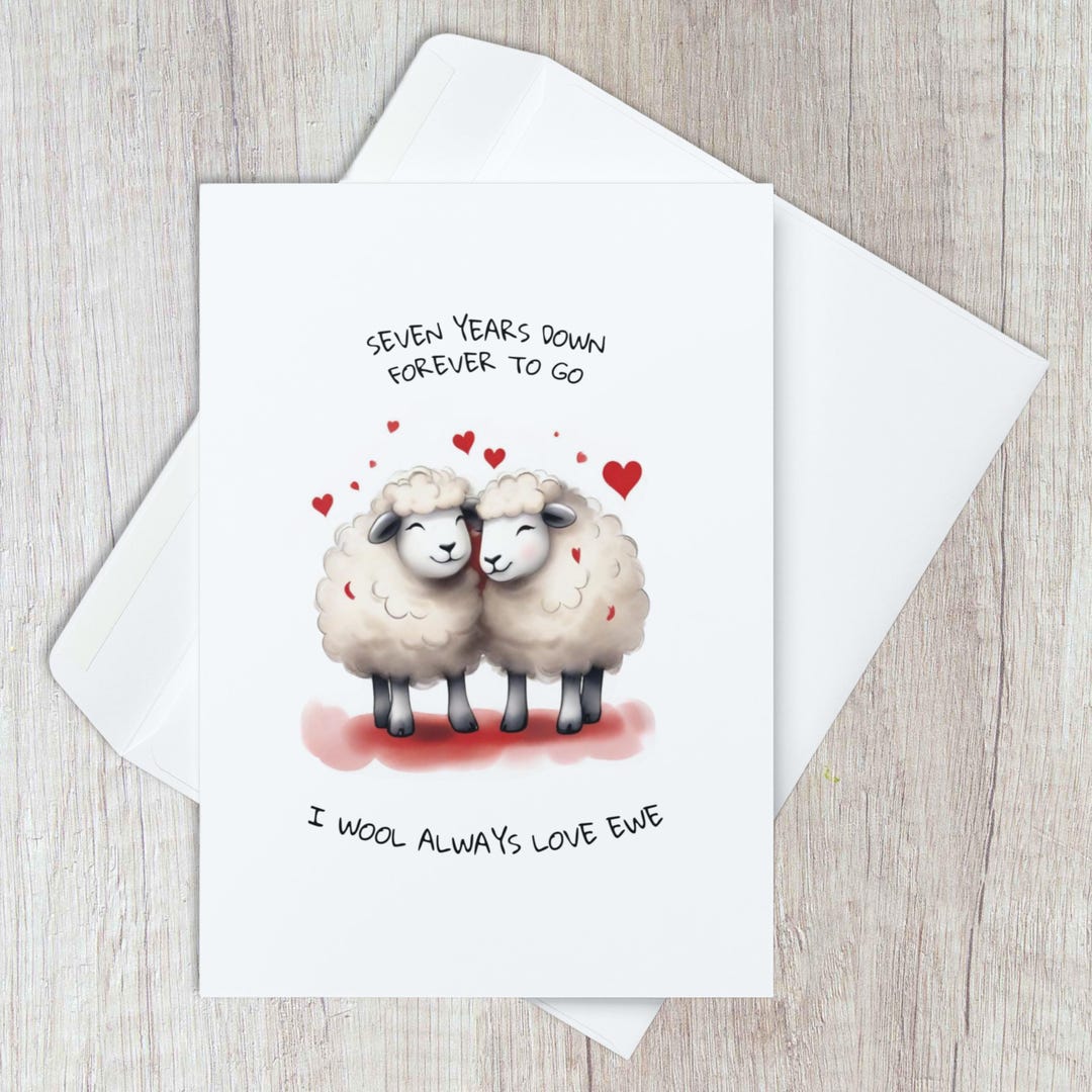 Custom Anniversary Card for Couples Cute Sheep Pun Personalized ...