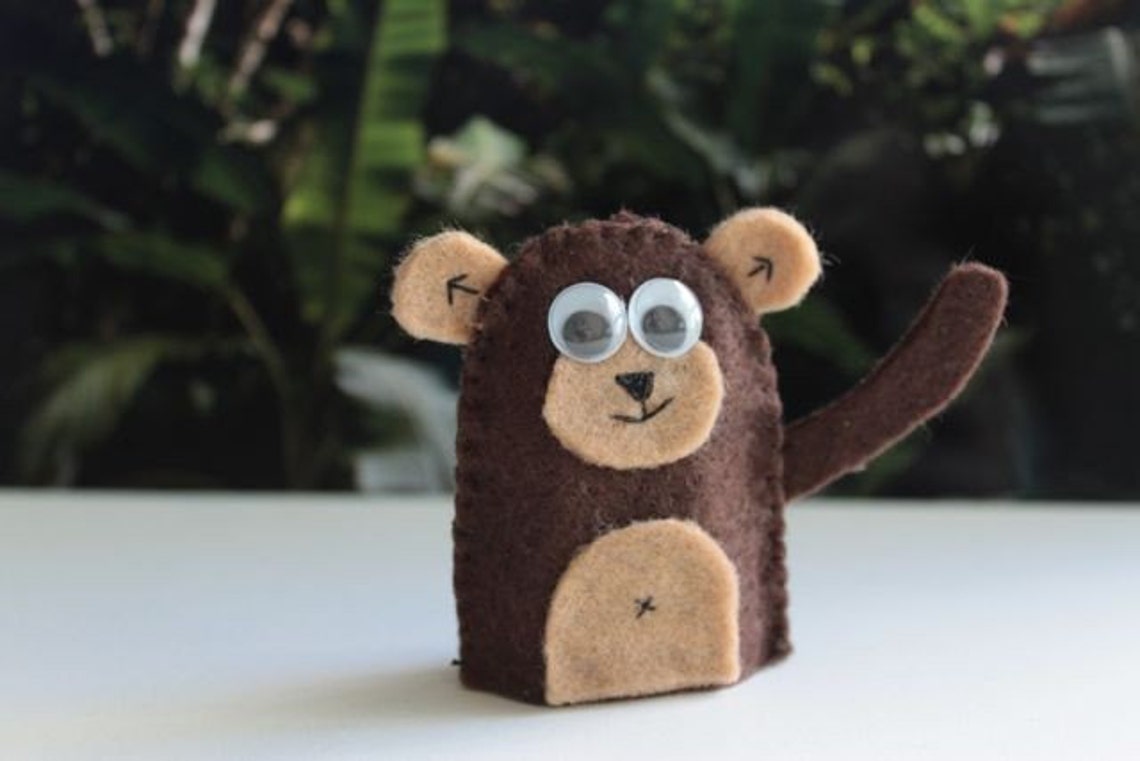 Monkey Finger Puppet - Etsy
