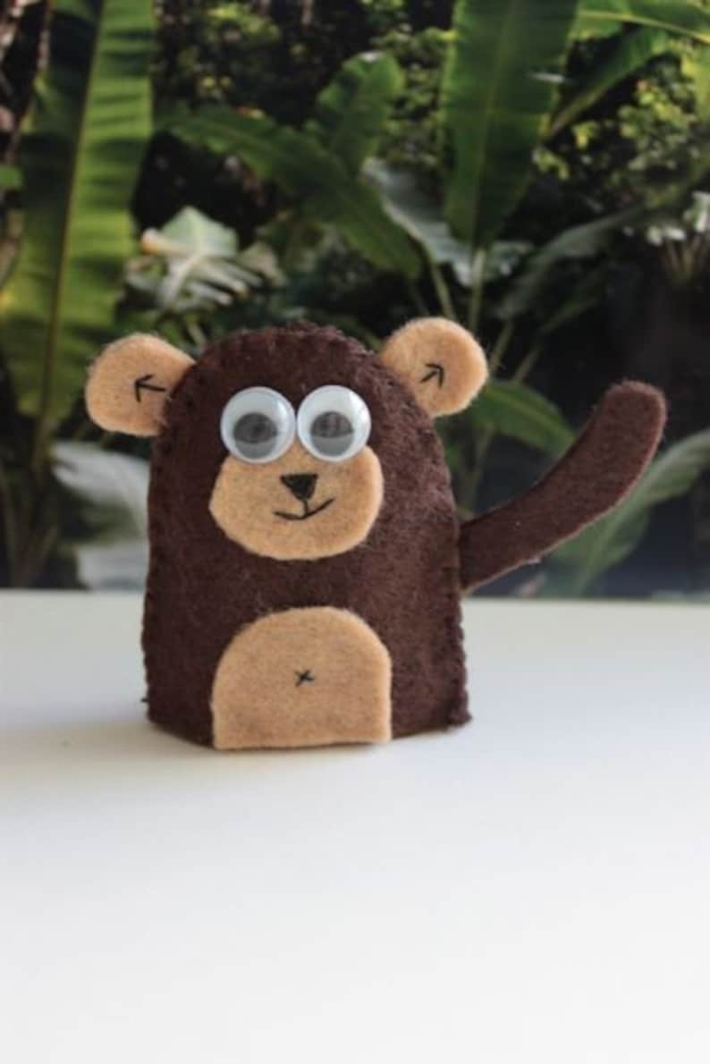 Monkey Finger Puppet - Etsy