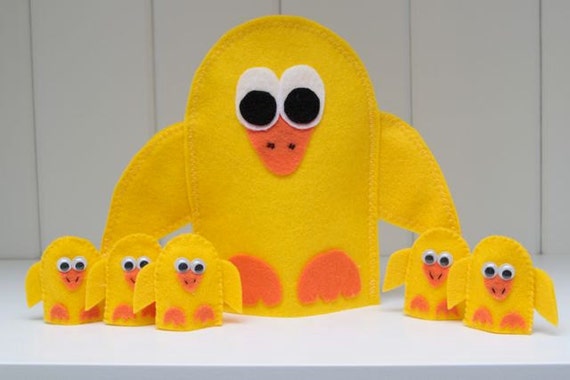 5 Little Ducks Finger Puppet Set - Etsy
