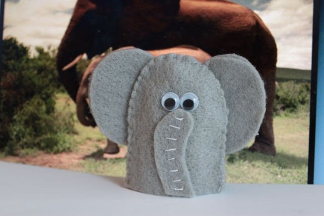 Elephant Finger Puppet - Etsy