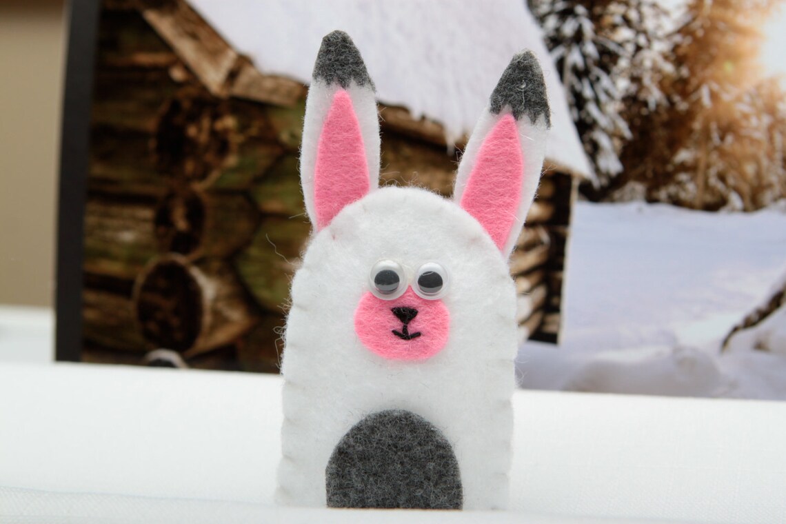 Rabbit Finger Puppet - Etsy