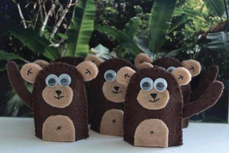 Monkey Finger Puppet - Etsy
