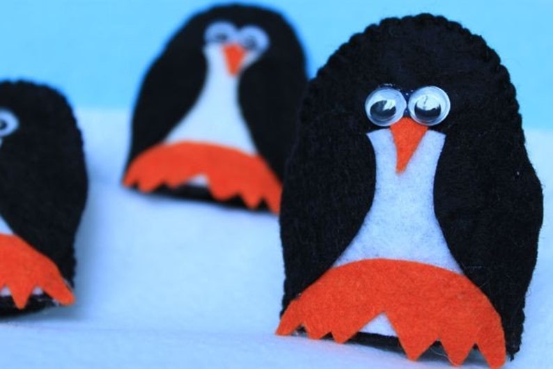 Penguin Finger Puppet - Etsy
