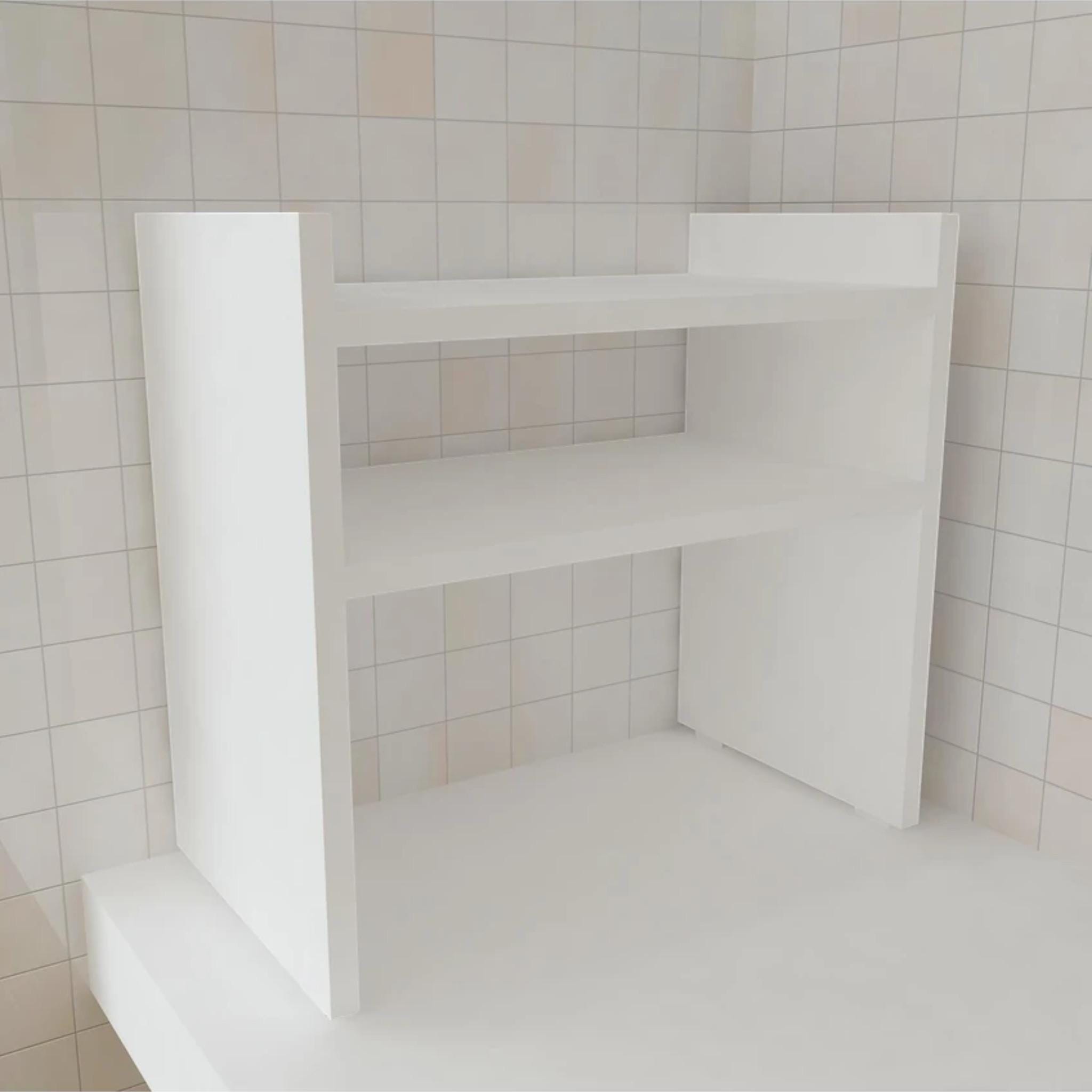 Kitchen Countertop Microwave Shelf Organizer – Adjustable Storage Rack ...