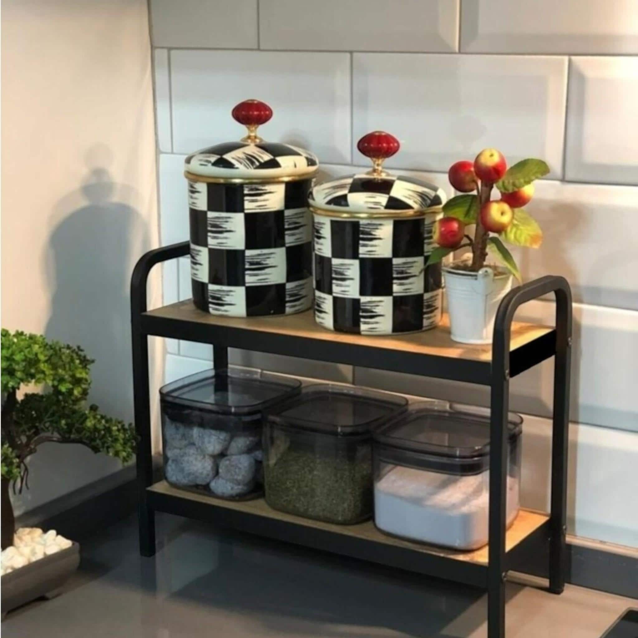 White Countertop Organizer Shelf – Versatile Kitchen, Bathroom, Coffee ...
