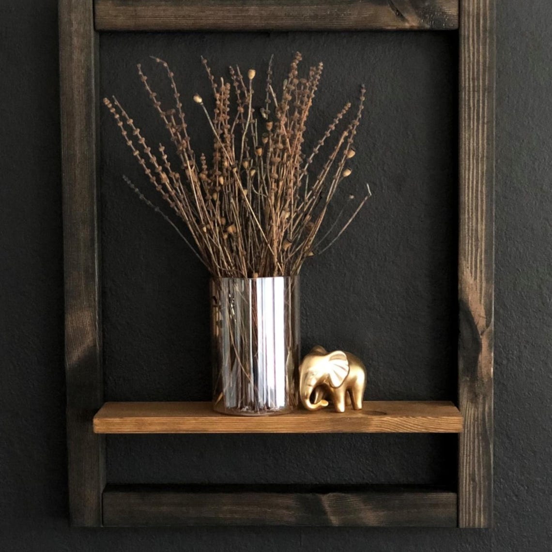Natural Wood Wall Shelf Decorative Solid Wood Frame Shelf - Etsy