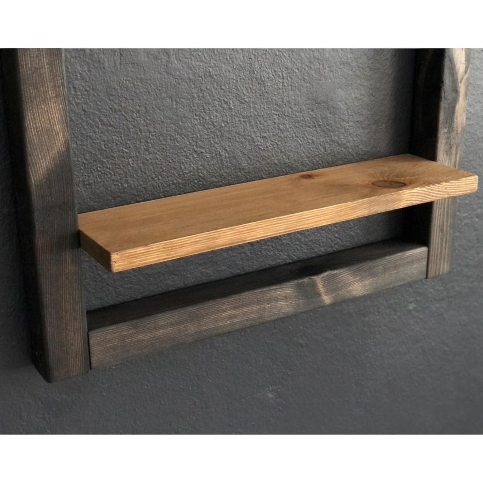 Natural Wood Wall Shelf Decorative Solid Wood Frame Shelf - Etsy