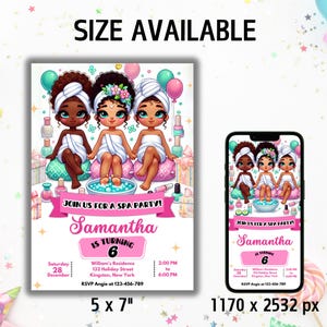 Girls Spa Party Invitation, Spa Birthday Invites, Tween Girl Sleepover ...