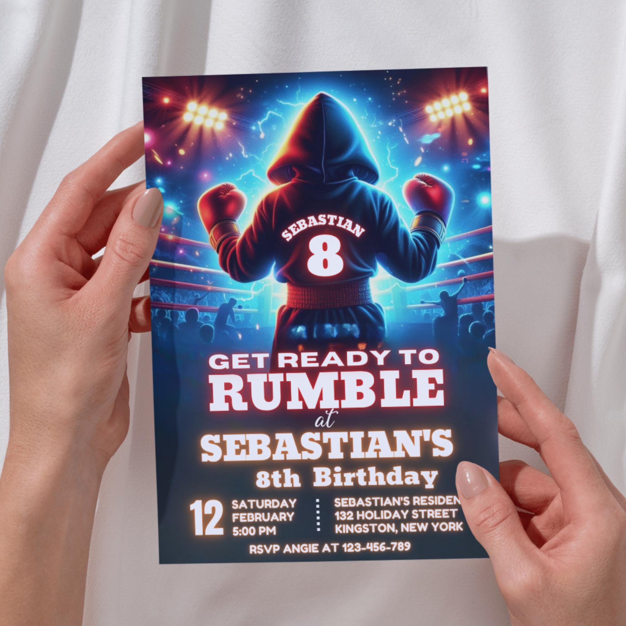 Editable Boxing Birthday Invitation Template, Knockout Party, Sports ...
