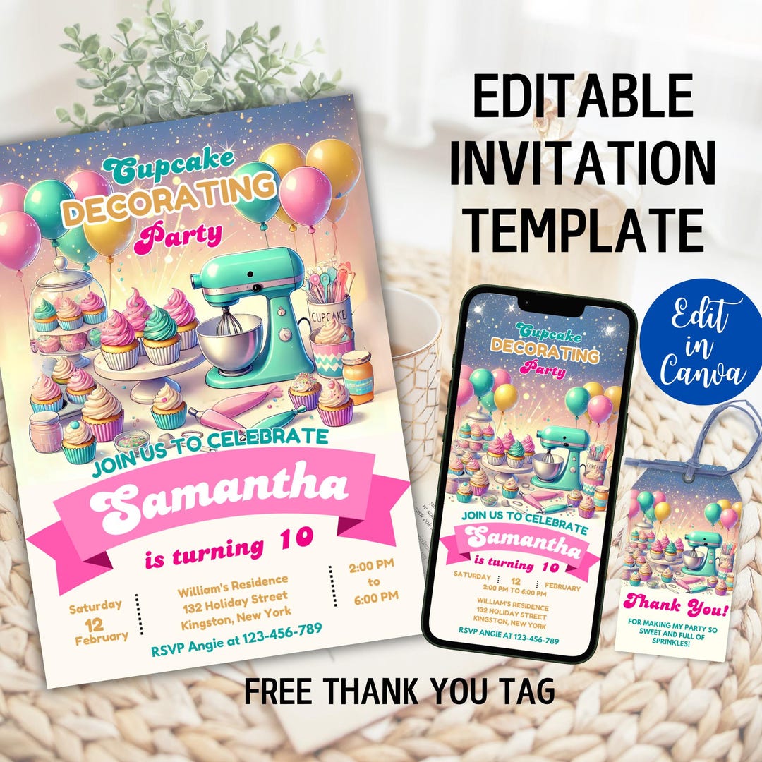Baking Birthday Party Invitation, Baking Birthday Invite for Girls ...