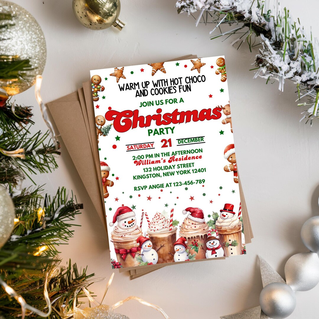 Editable Gingerbread Christmas Invitation, Gingerbread Party Invite ...